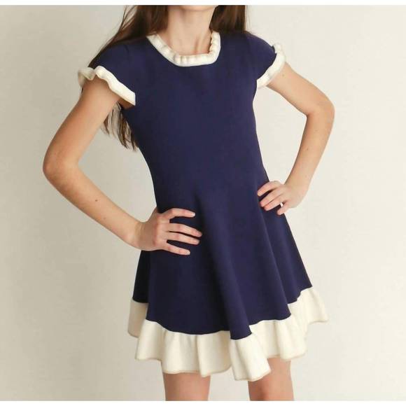 Zoe Ltd | Dresses | New Zoe Ltd Girls Ruffle It Up Dress In Navy | Poshmark